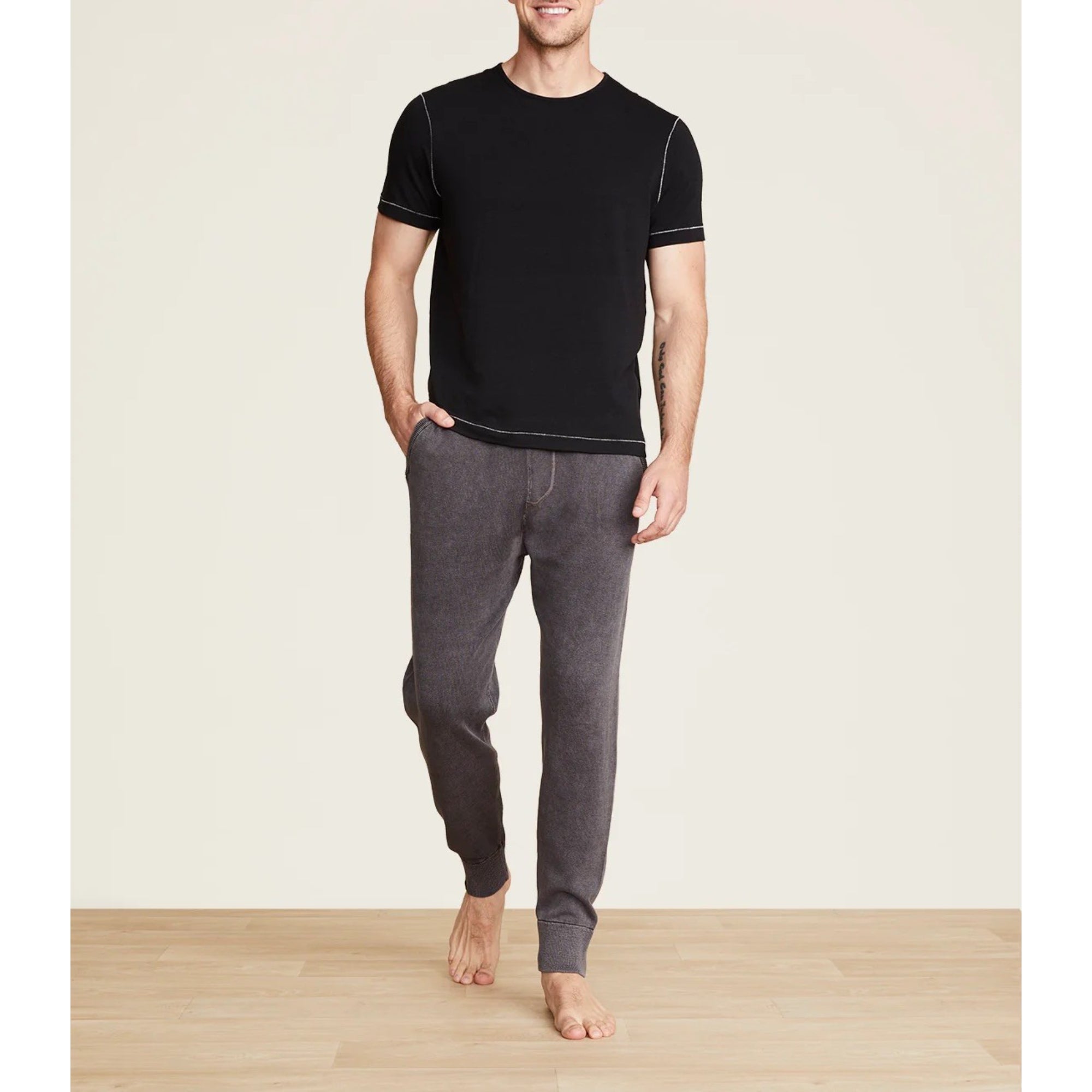 Barefoot Dreams Malibu Collection Men's Short Sleeve Pick Stitch Tee ...