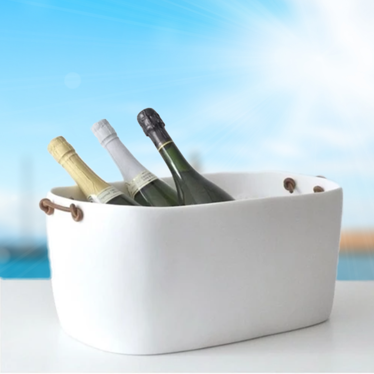 Cuadrado Large Champagne Bucket - White | Maison & Tavola